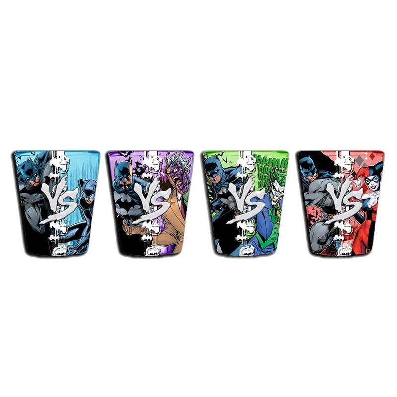 Batman VS Villains Cartoon 4 Pack Shot Glasses