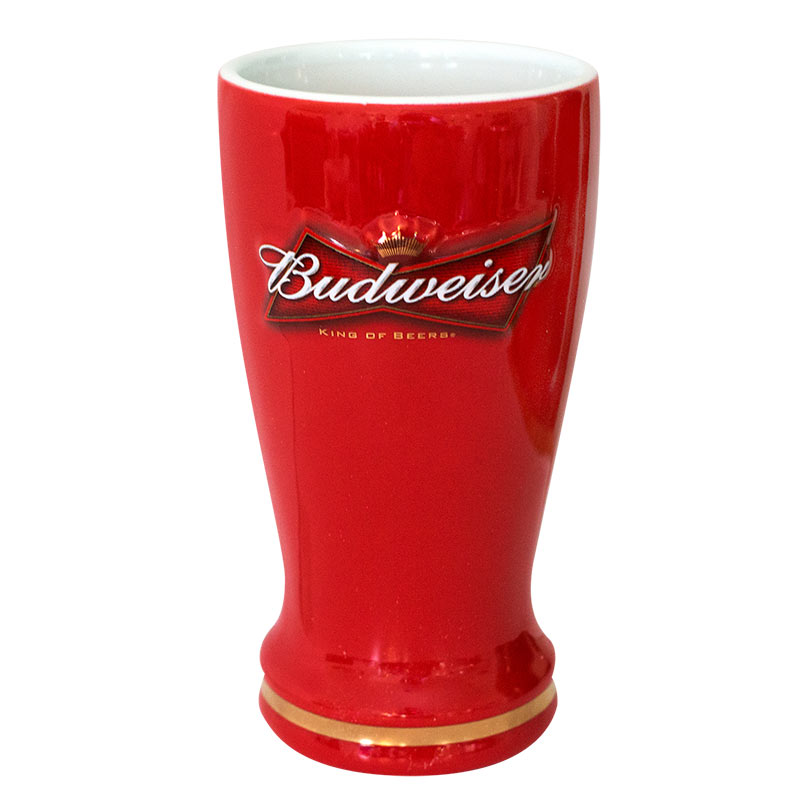 Budweiser Red Sculpted Ceramic Pilsner Glass