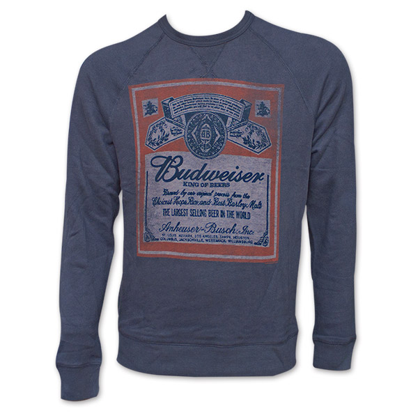 Budweiser Beer Label Sweatshirt