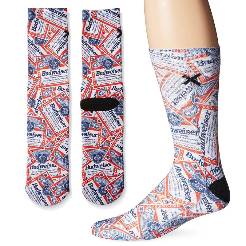 Men's Cotton Budweiser Beer All Over Print Socks