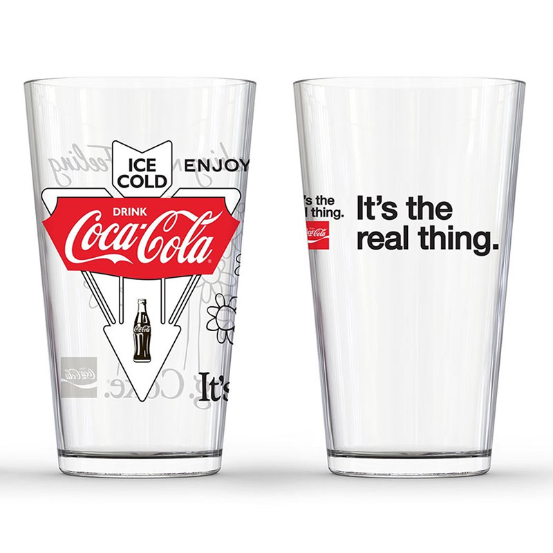 Coca Cola 2 Piece It's The Real Thing Pint Glass Set