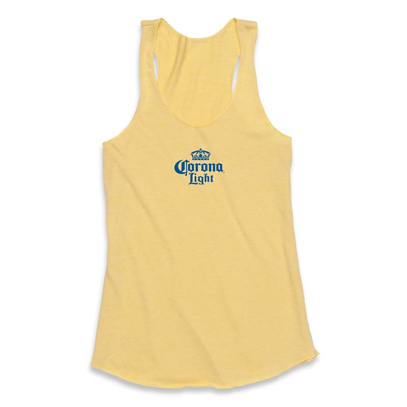 Women's Cotton Blend Corona Light Beer Yellow Tank Top