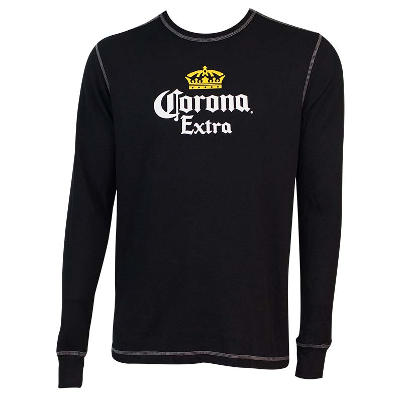 Men's Corona Extra Beer Black Thermal Shirt