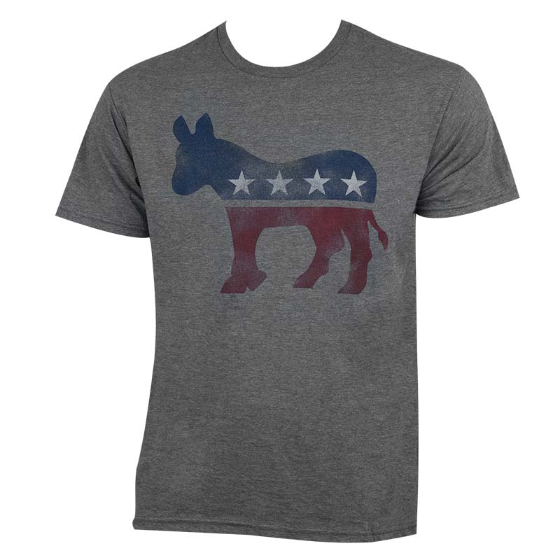 Democrat Classic Donkey Logo Men's Grey T-Shirt
