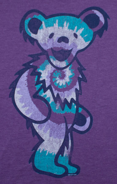 Grateful Dead Tie Dye Bear Purple Juniors Graphic TShirt Grateful Dead Tie Dye Bear Purple Juniors Graphic TShirt