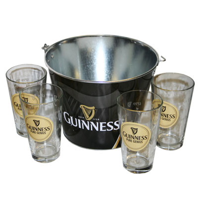 Guinness Gift Bucket Pint Glass Set