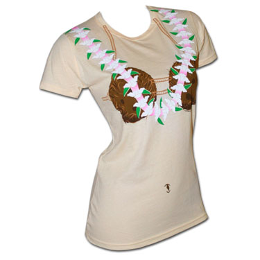 Coconut Bra Costume Juniors Cream Graphic TShirt