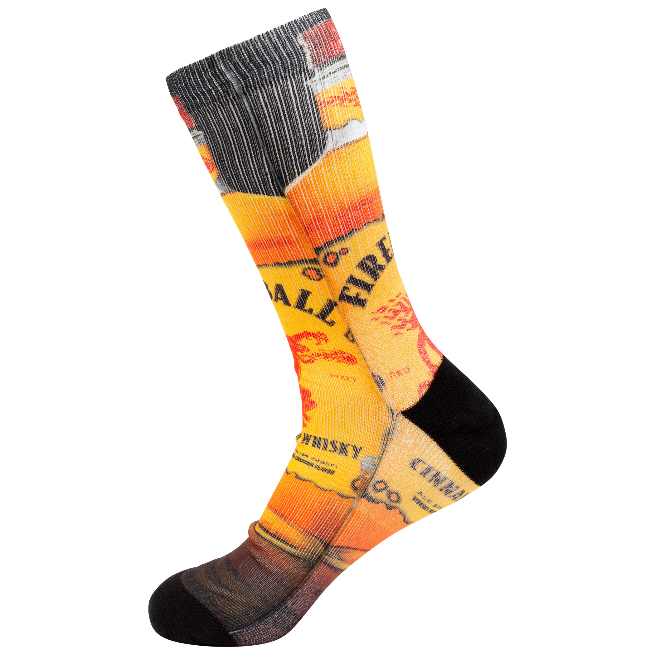 Fireball Whiskey Men's Bottle Socks