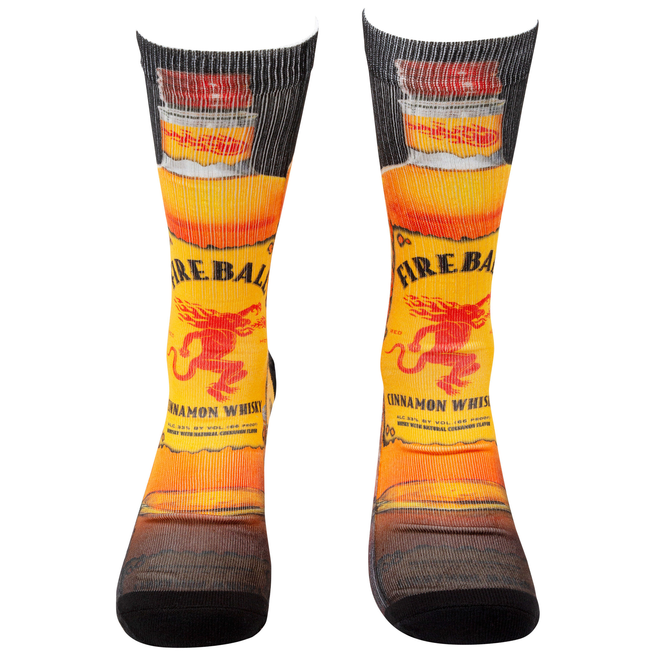 Fireball Whiskey Men's Bottle Socks