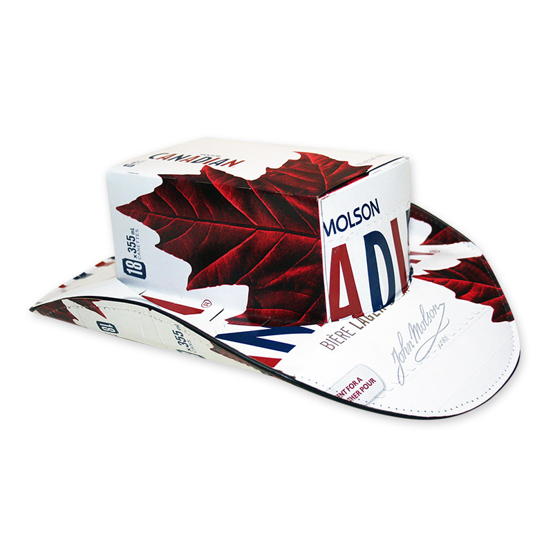 Molson Canadian Beer Box Cowboy Hat - FREE SHIPPING