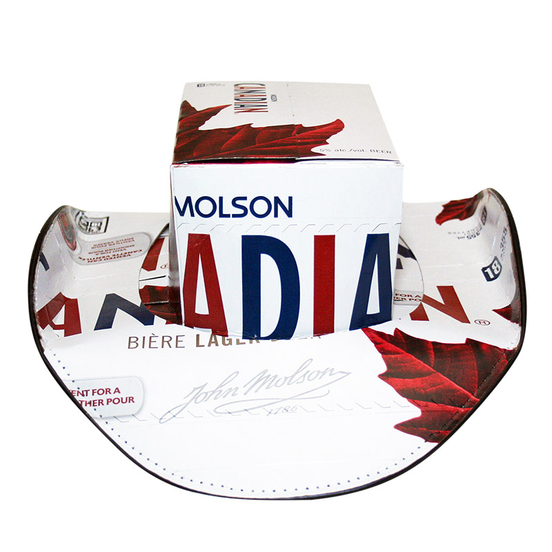 Molson Canadian Beer Box Cowboy Hat - FREE SHIPPING
