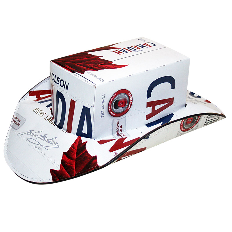 Molson Canadian Beer Box Cowboy Hat - FREE SHIPPING