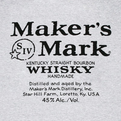 Makers Mark Whisky Label Heather Gray Graphic T Shirt