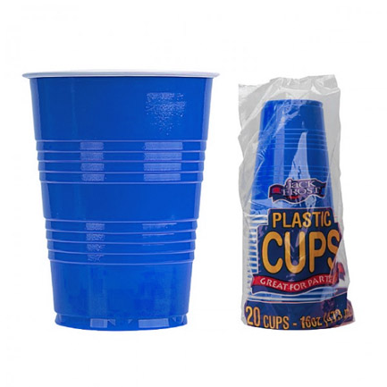 20 Pack of 16 Ounce Blue Solo Cups | WearYourBeer.com