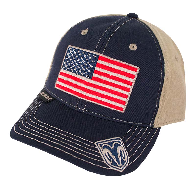 Dodge Ram Adjustable American Flag Hat